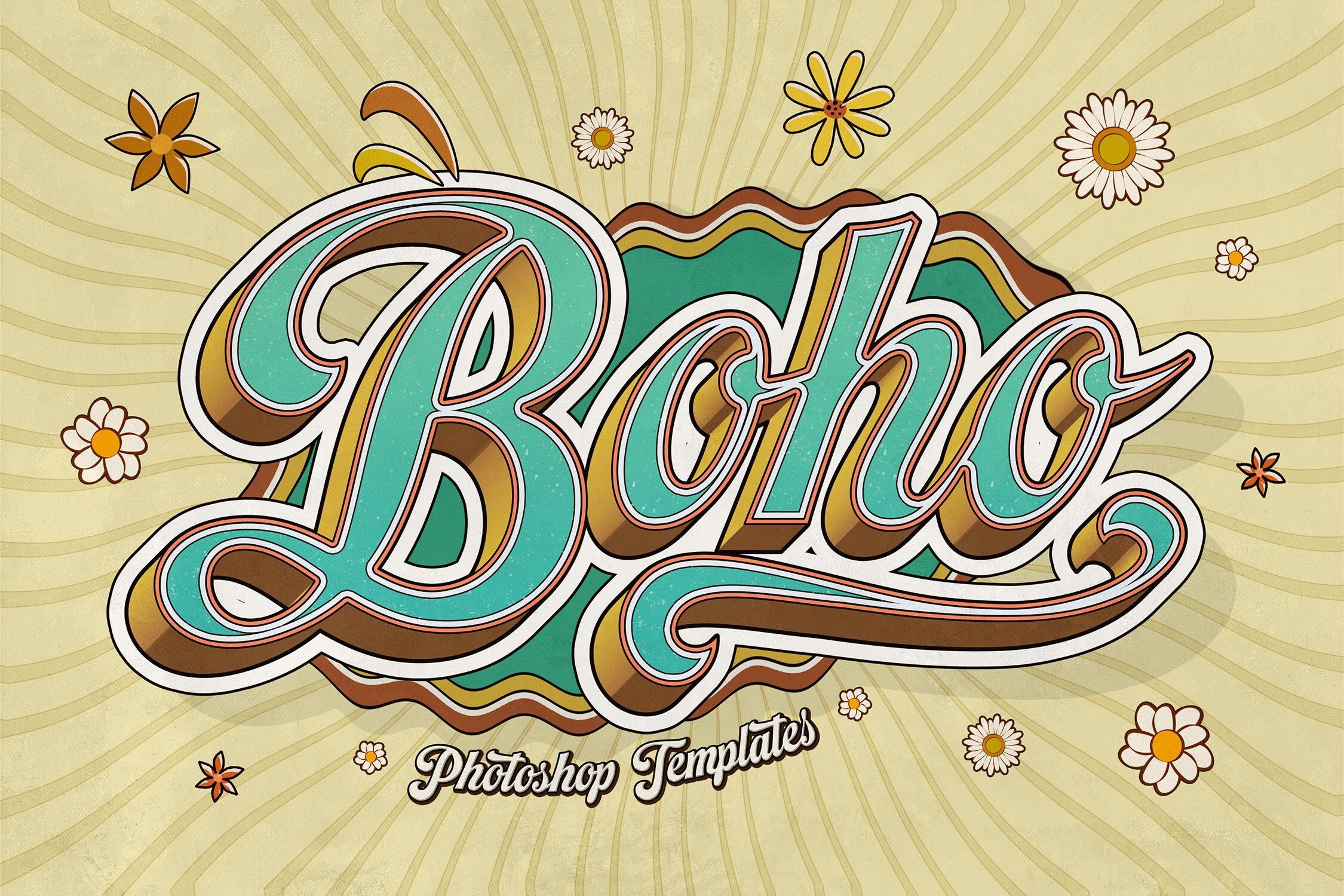 Retro Hippie Text Effects - Etsy