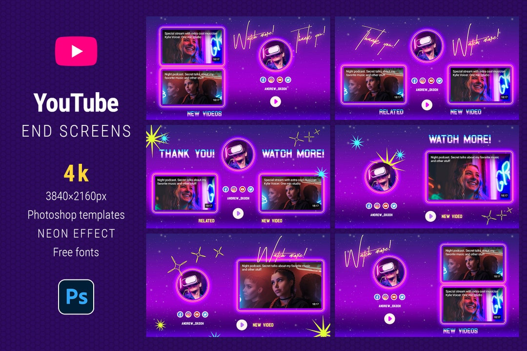 Youtube End Screens - Etsy
