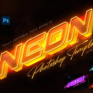 Neon Text Effect - Etsy