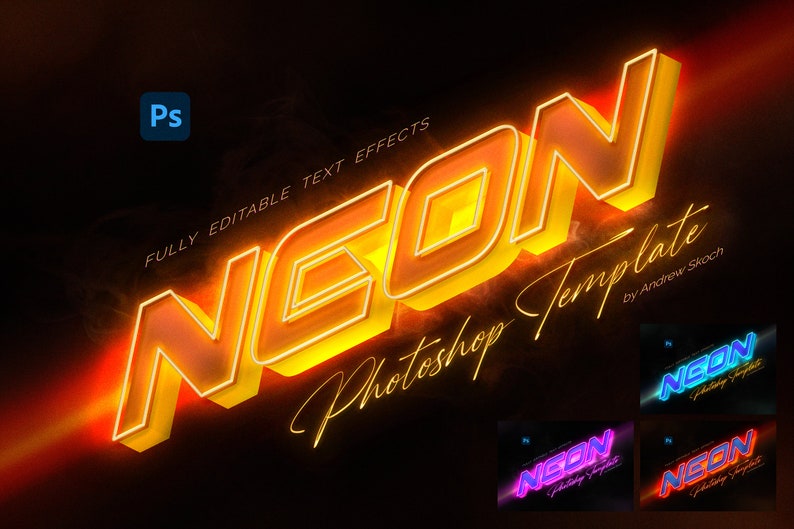 Neon Text Effect - Etsy