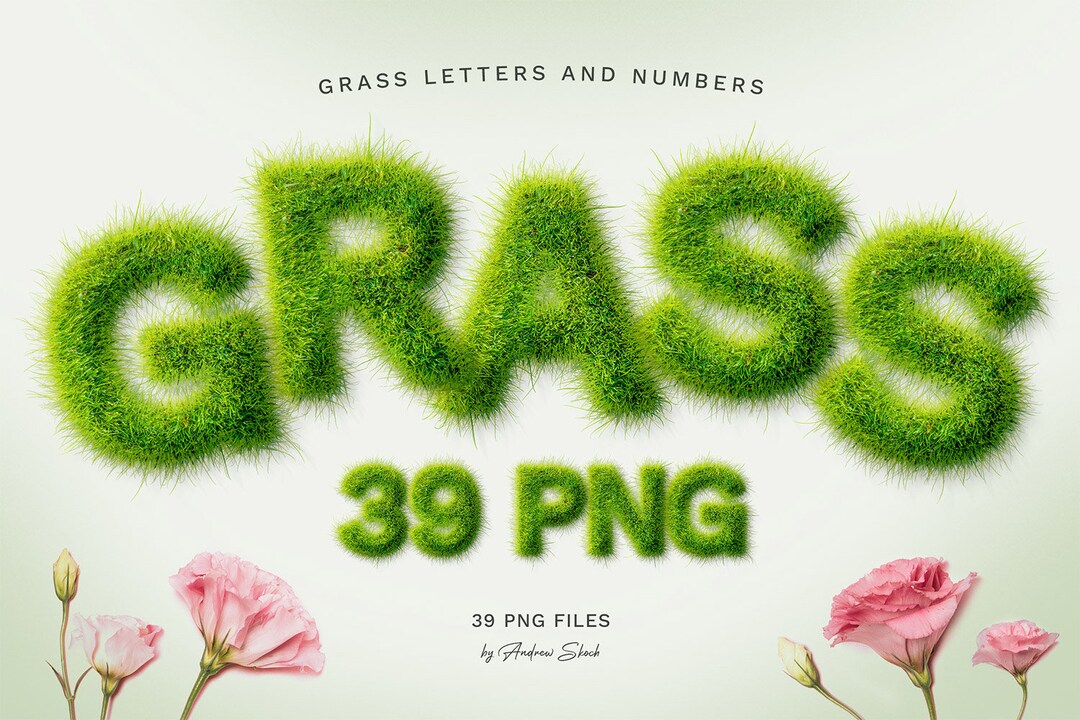Grass Letters PNG Pack - Etsy