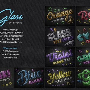 Glass Text Effects - Etsy