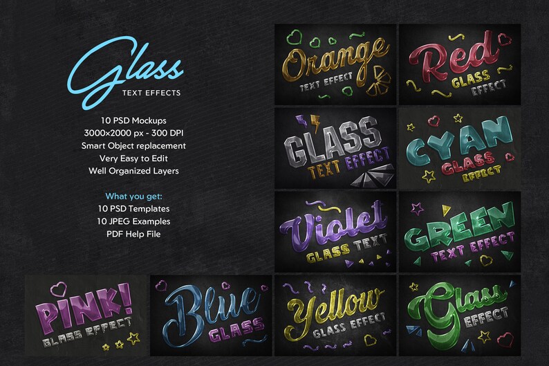 Glass Text Effects - Etsy