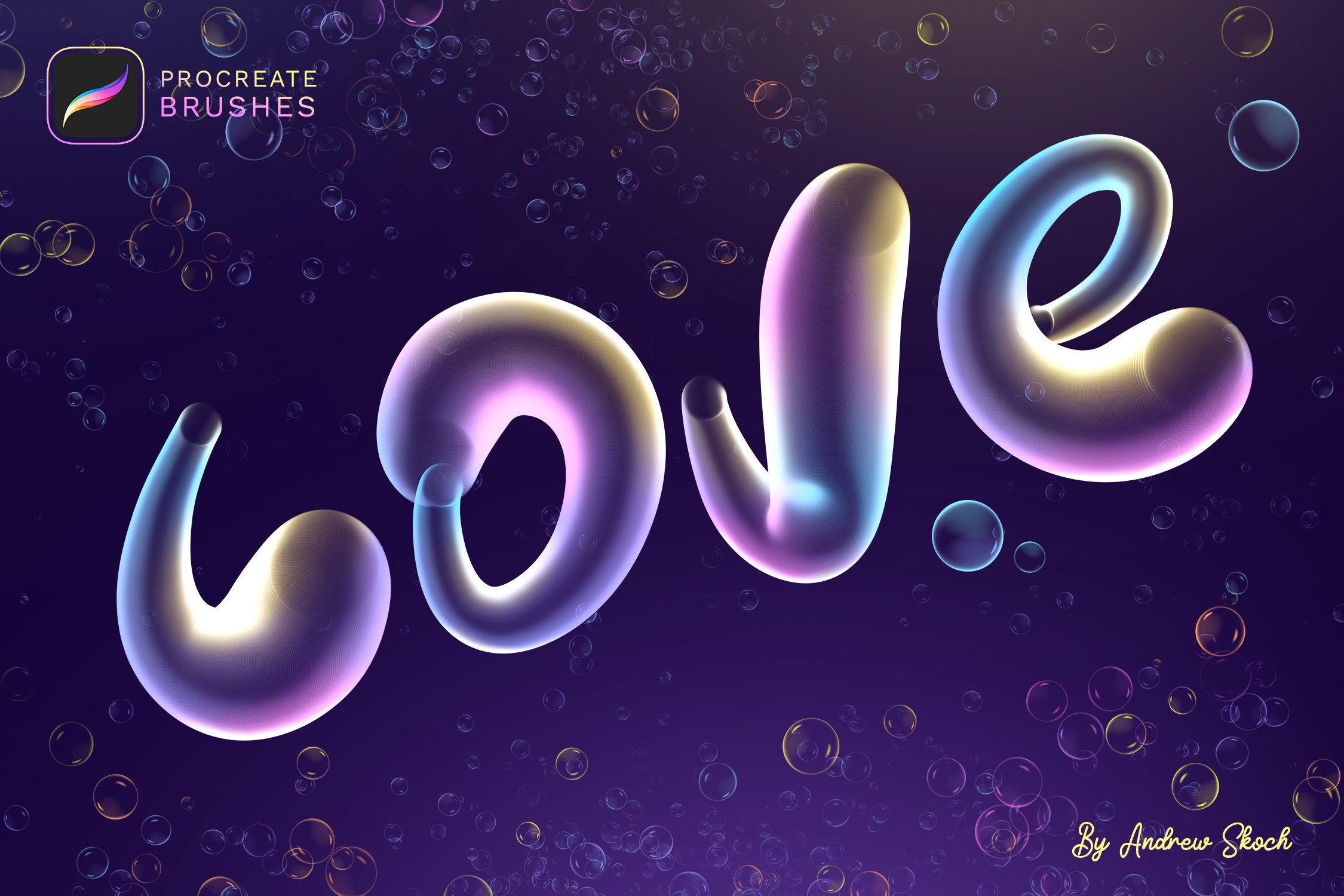 Bubble Lettering Procreate Brushes - Bubbles Procreate Brushes - Soap ...