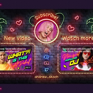 Neon Youtube End Screens - Etsy