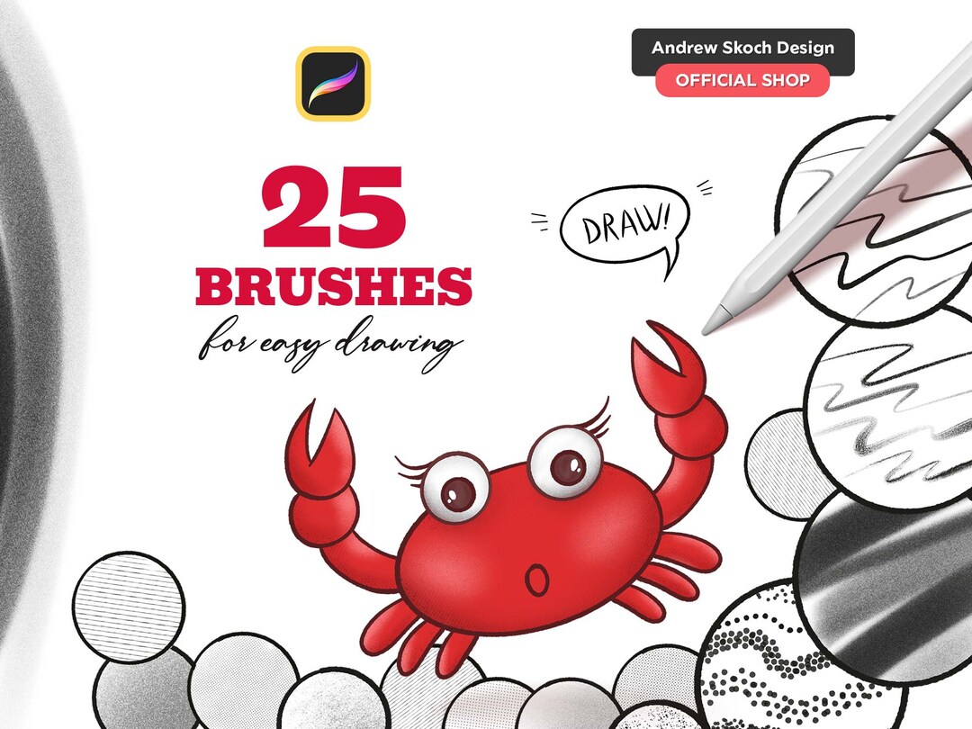 Basic Procreate Brushes - Drawing Procreate Brush - Drawing Procreate Brush Set - iPad Brush ...