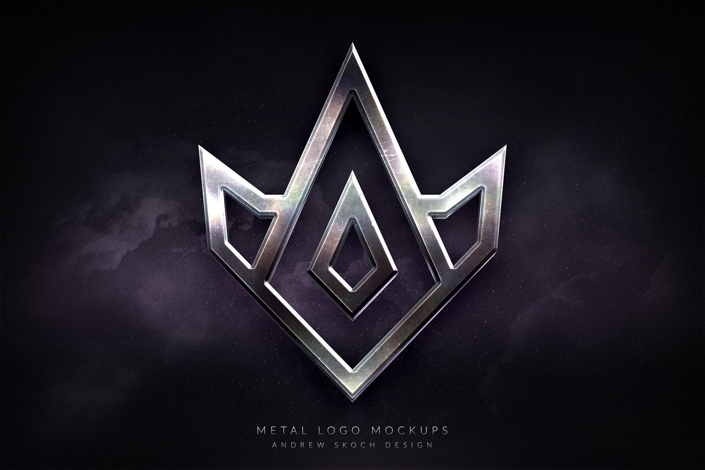 Metal Logo Photoshop Mockups - Metal Effect for Logos - Scratched Metal ...