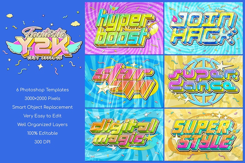 Y2k Text Effects - Etsy