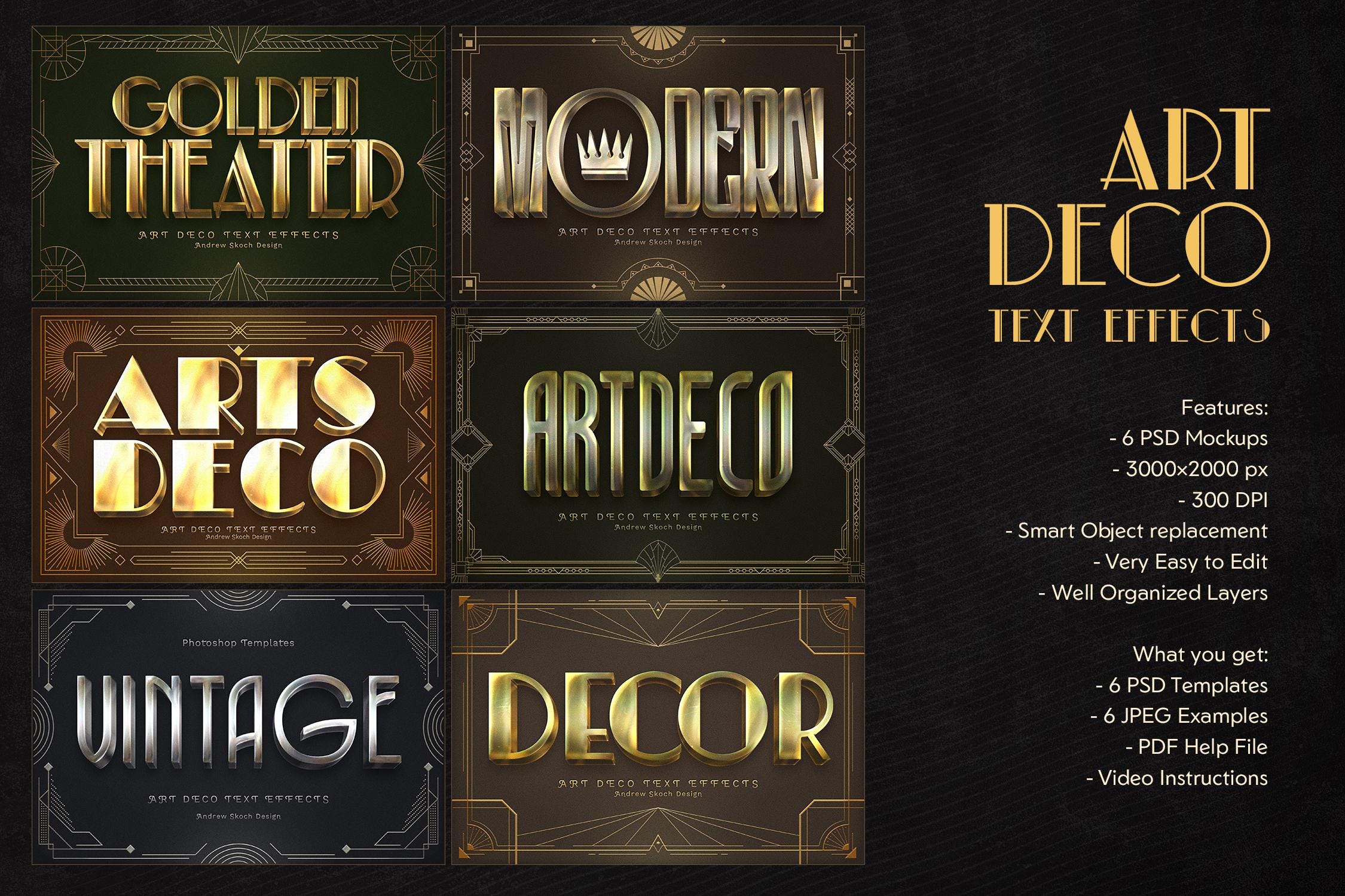 Art Deco Text Effect - Etsy