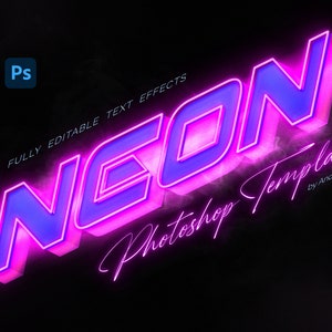 Neon Text Effect - Etsy