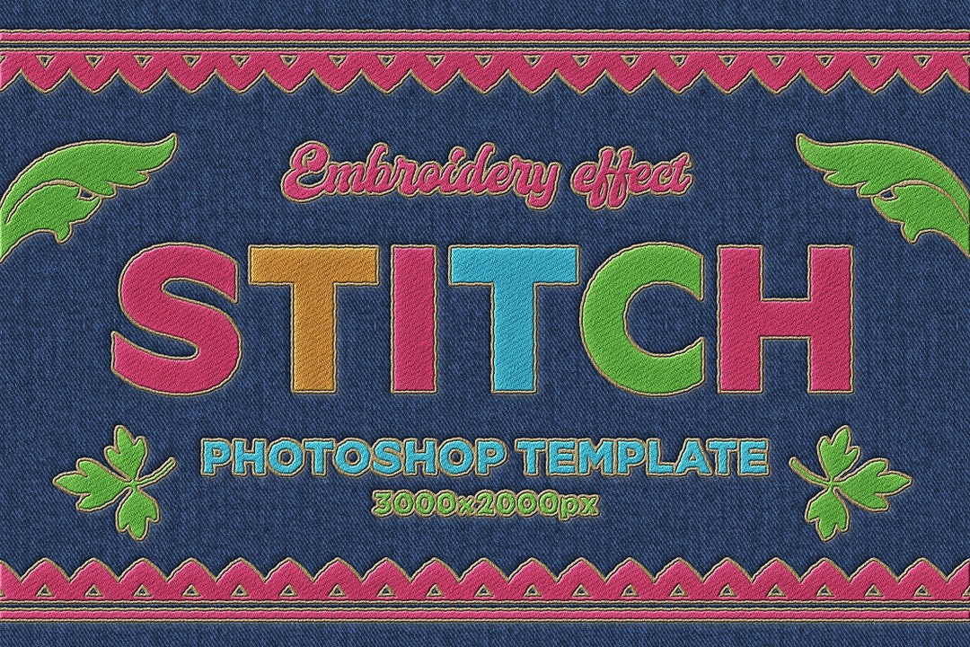 Embroidery Mockup - Stitch Effect - Easy to Use Photoshop Template ...