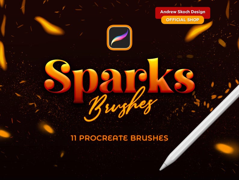 Sparks Procreate Brushes - Spark Fire Procreate Brush - Sparkle Procreate Brush Set - iPad Brush ...