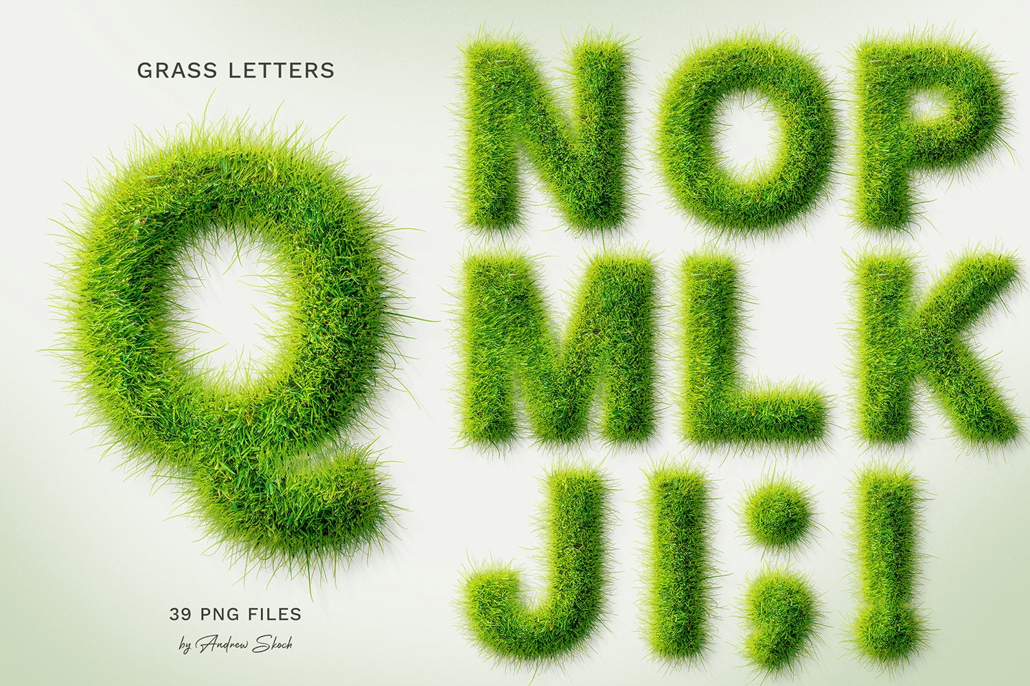 Grass Letters PNG Pack - Etsy