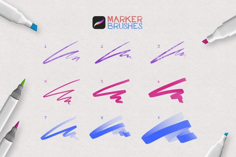 Marker Procreate Brushes - Marker Brush Procreate - Marker Procreate ...