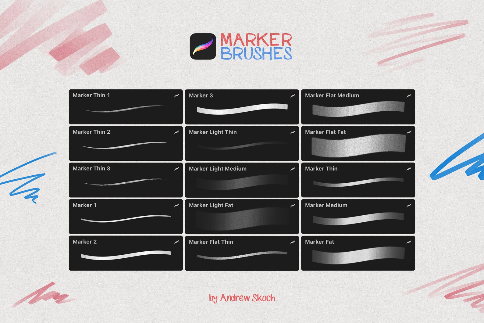 Marker Procreate Brushes - Marker Brush Procreate - Marker Procreate ...