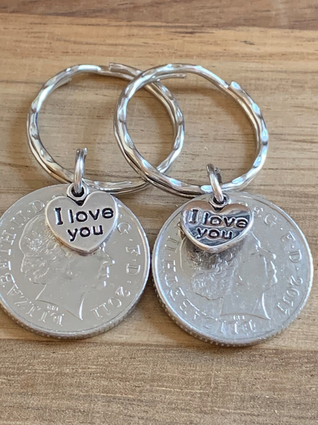 13th Wedding Anniversary 2011 Gift Coin Keyrings in Gift Bag Unique ...