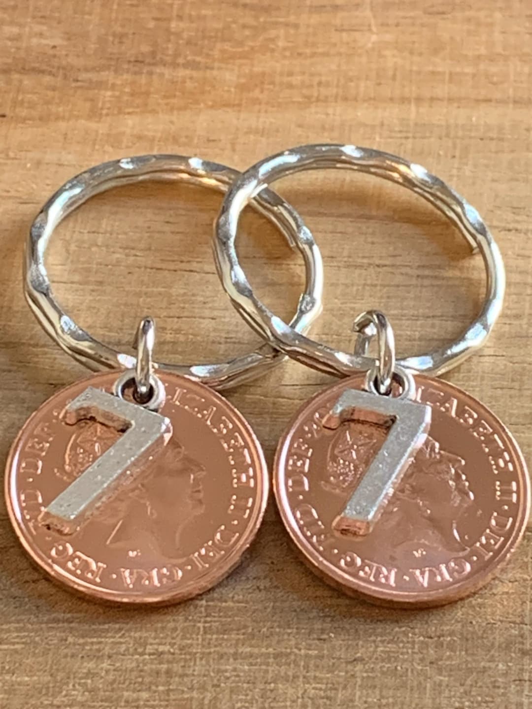 New Pair of Polished 1p Coins 7th Wedding Anniversary (copper) Gift ...