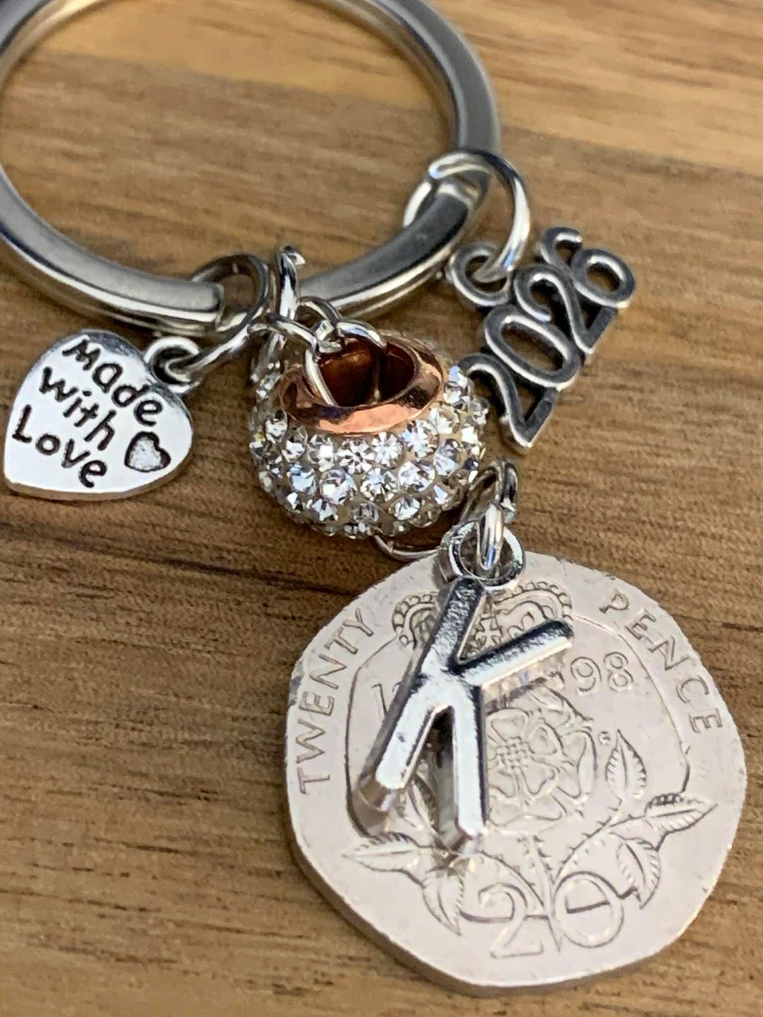 28th Birthday 1998 Personalised Polished Coin Keyring Anniversary Gift ...