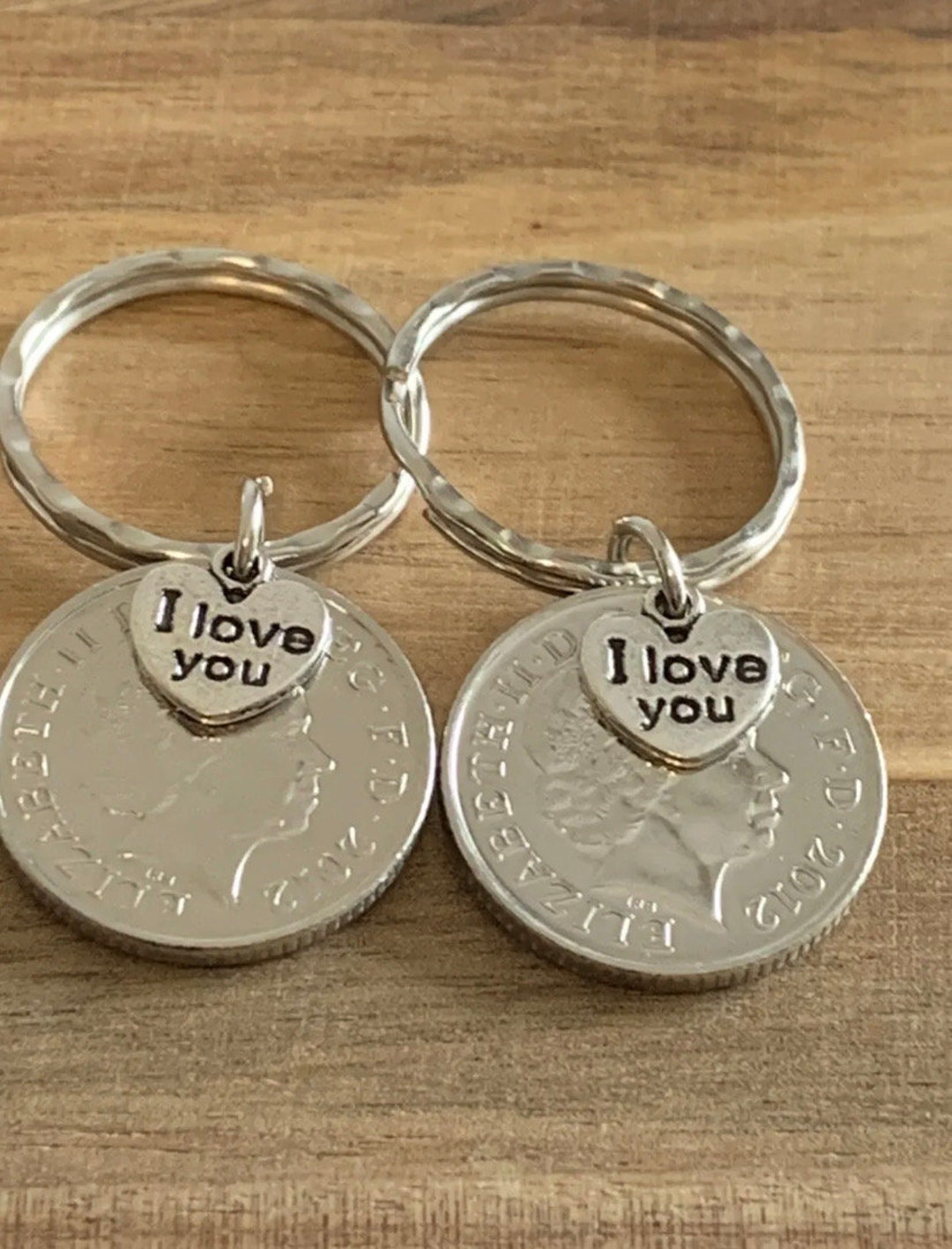 12th Wedding Anniversary Gift Keyrings 2012 Coins on Keyrings in Gift ...