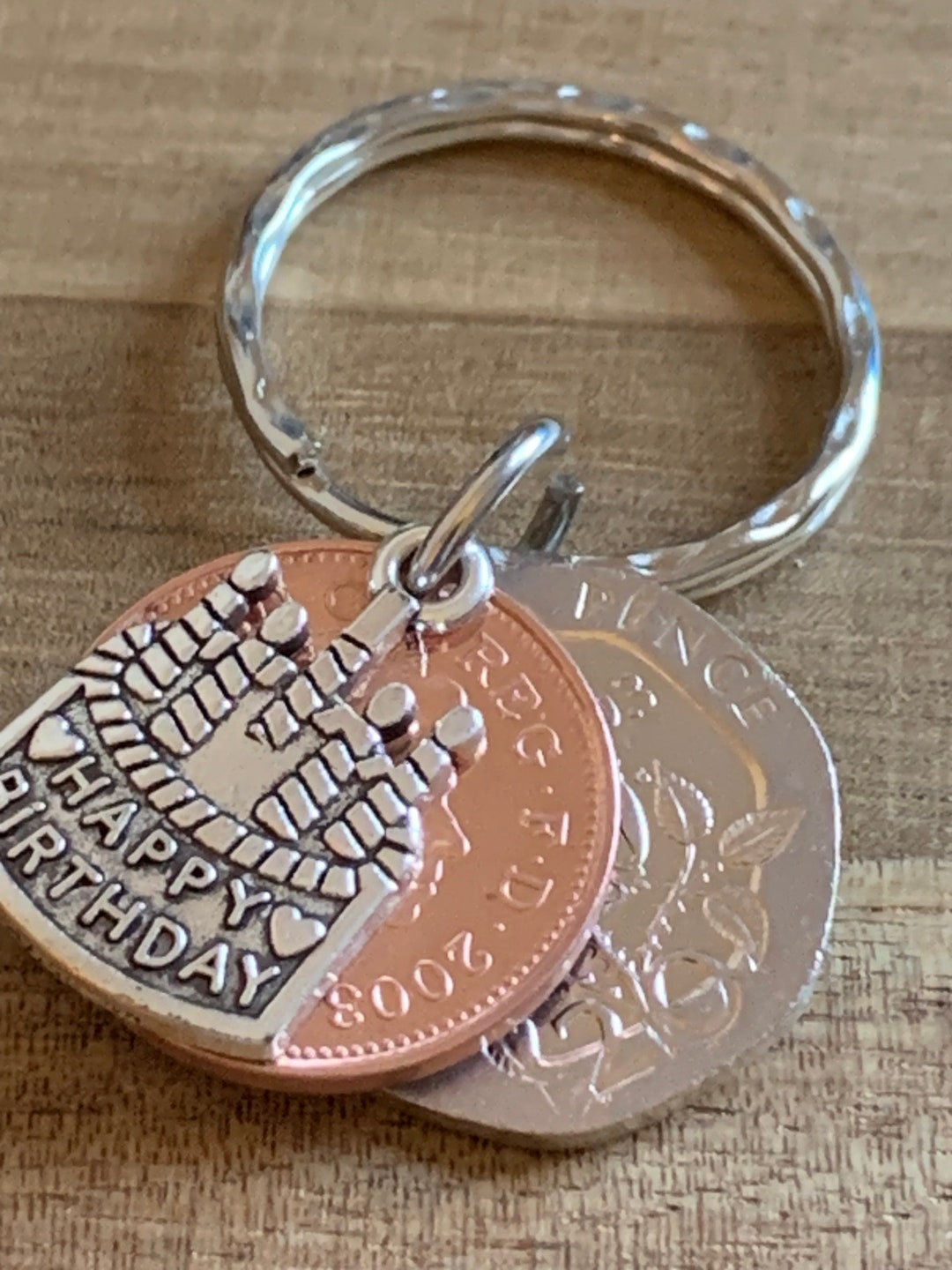 21st Birthday Gift for Him Son Boyfriend 2004 Coins & Charm Keyring in ...