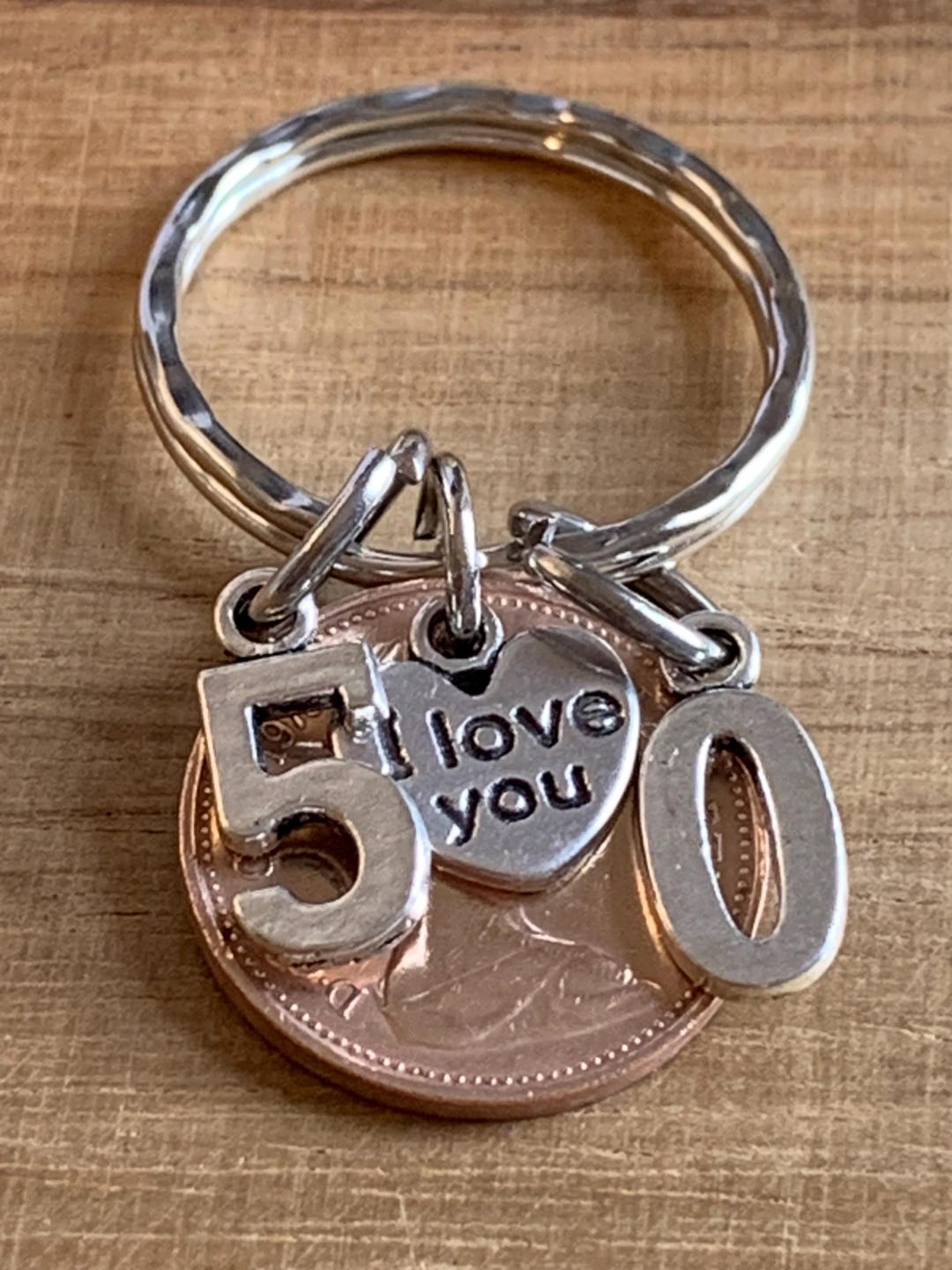 50th Wedding Anniversary or Birthday Polished 1975 Gift Coin & Charm ...