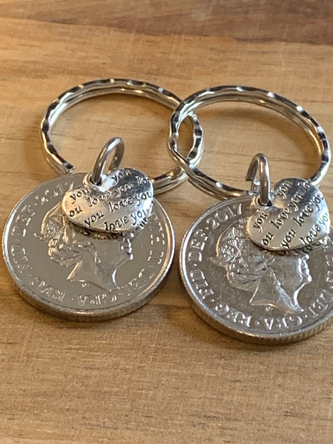 Pair of 6th Wedding Anniversary Gift Keyrings 2017 Polished - Etsy