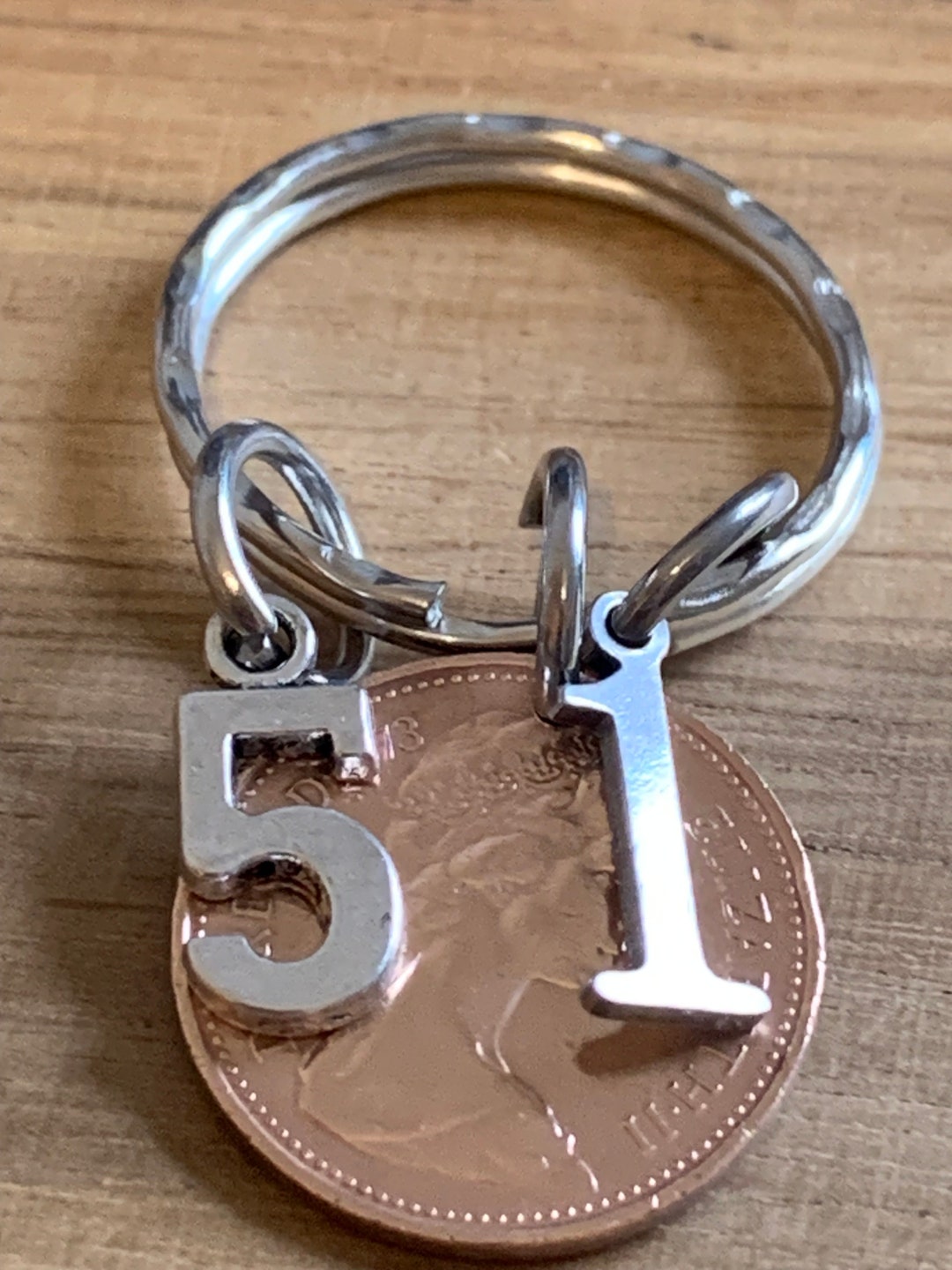 51st Wedding Anniversary or Birthday Polished 1973 Coin & Charms on ...