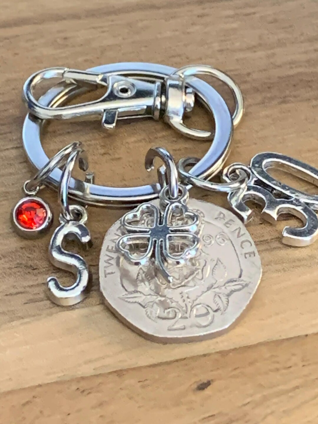 30th Birthday Personalised Gift 1996 Polished Coin and Charms on ...
