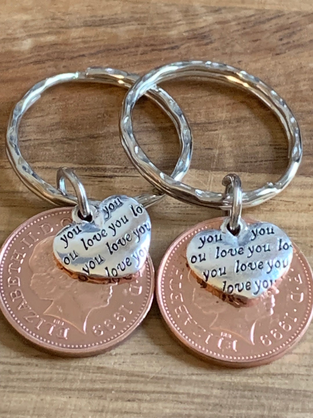 25th Wedding Anniversary Gift Keyrings 1999 Coins & Charms on Keyrings ...