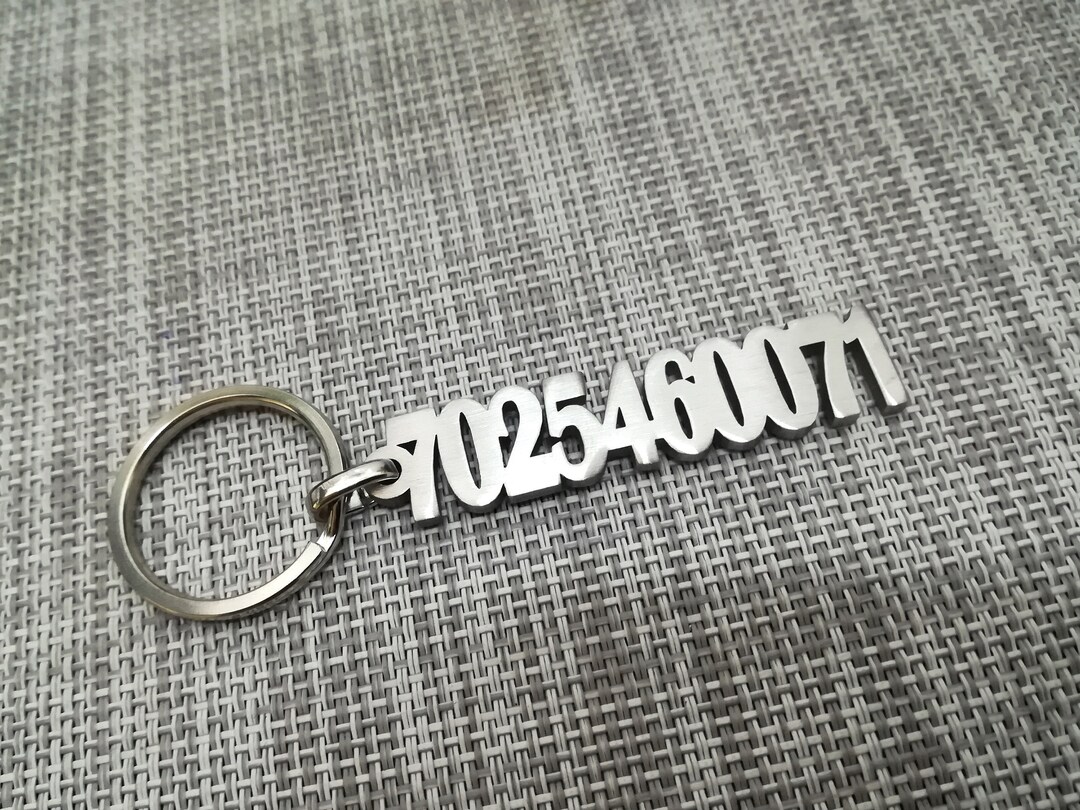 Number Keychain, If Lost Keyring, If Found Keychain, Stainless Steel ...