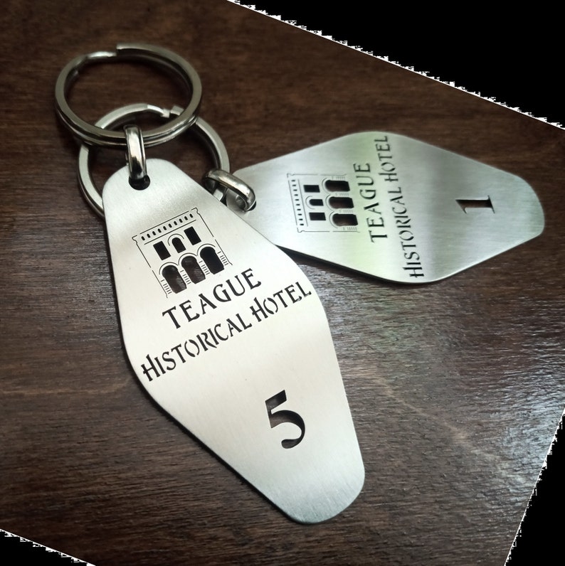 Hotel Keyfob Custom Metal Hotel Keychain Keychain With Logo - Etsy