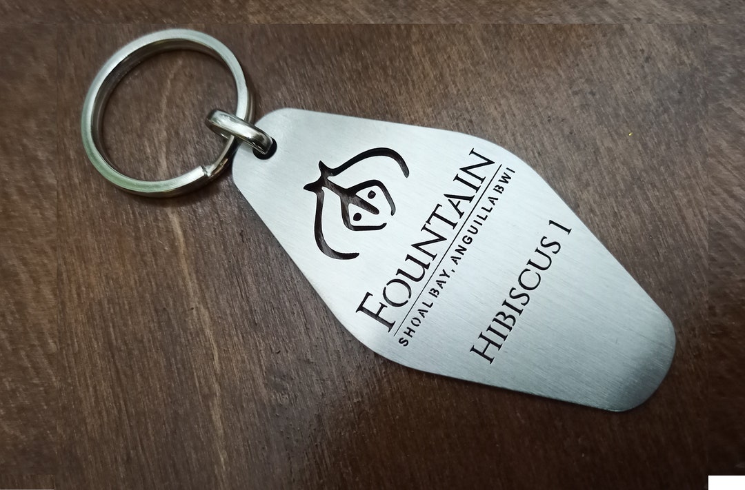 Custom Hotel Keychain, Stainless Steel Logo Key Tag, Personalized Room ...