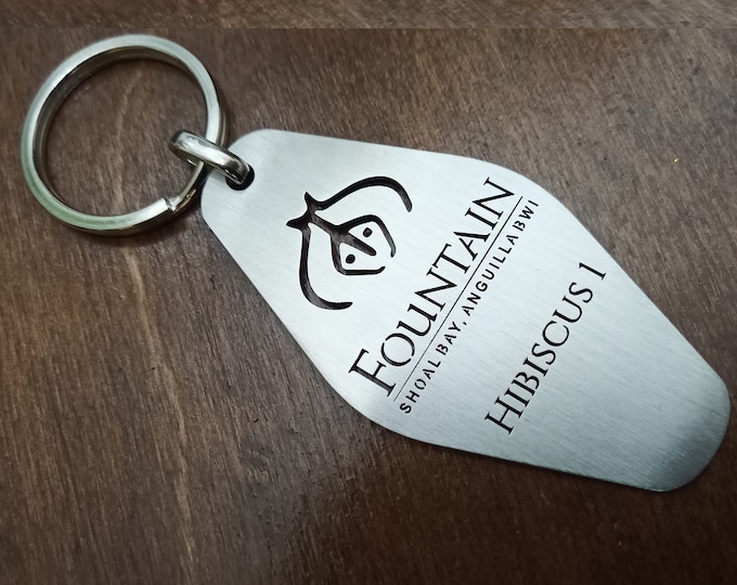 Personalized Modern Keychain for Hotels, Key Tag With Your Logo and ...
