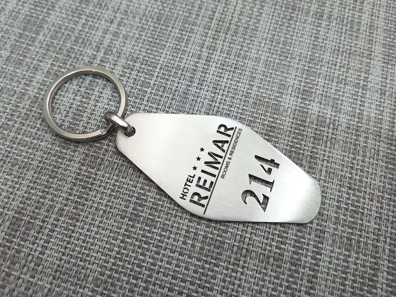 Hotel Keyfob Custom Metal Hotel Keychain Keychain With Logo - Etsy