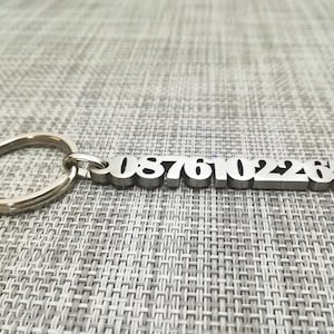 Number Keychain, If Lost Keyring, If Found Keychain, Stainless Steel ...