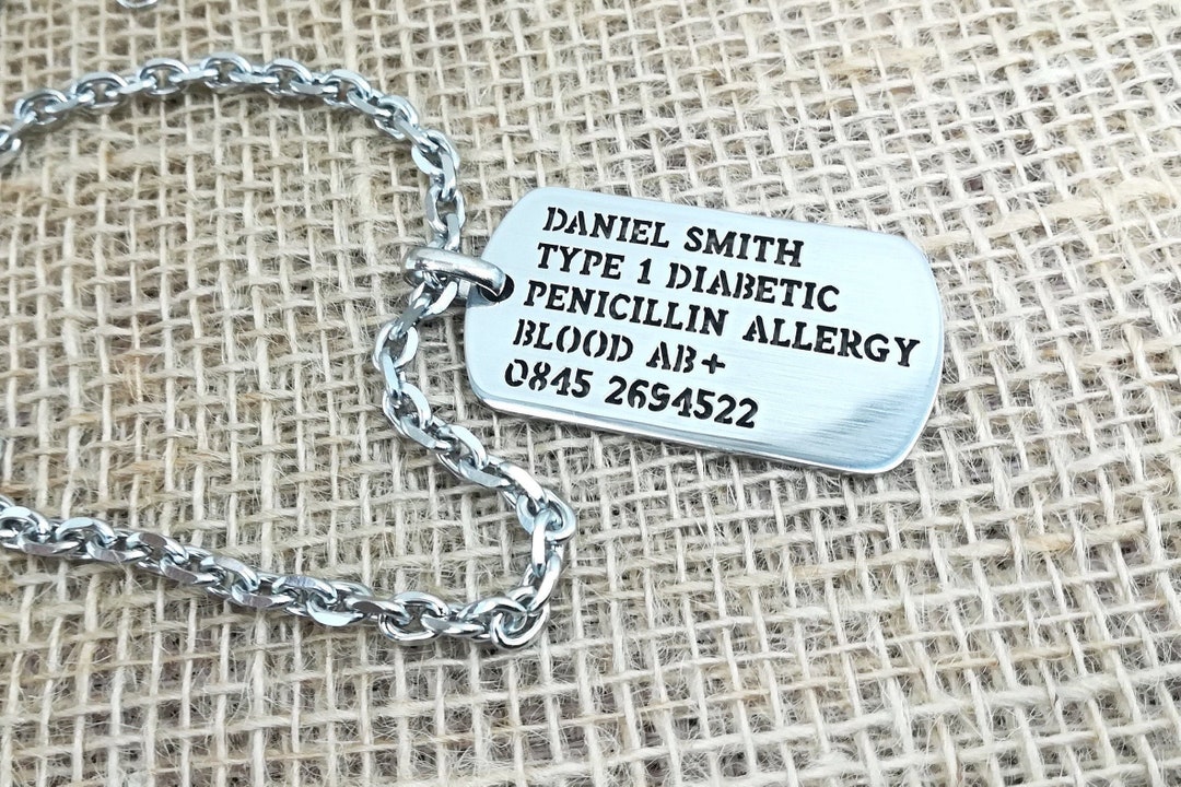 Custom Medical ID Tag From Stainless Steel - Etsy