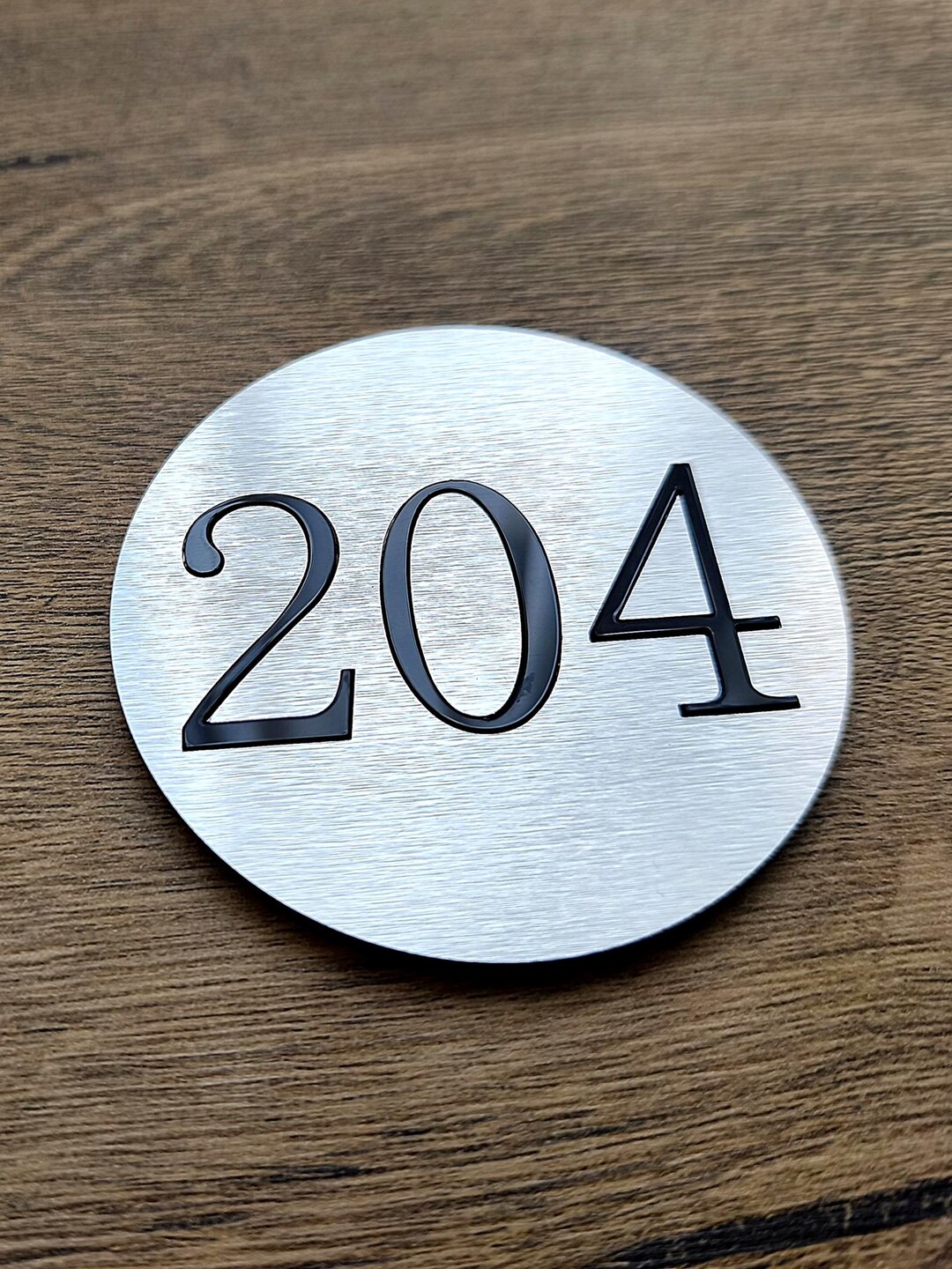Silver Sign With Embossed Numbers for Hotel Room Aluminium Signage With ...