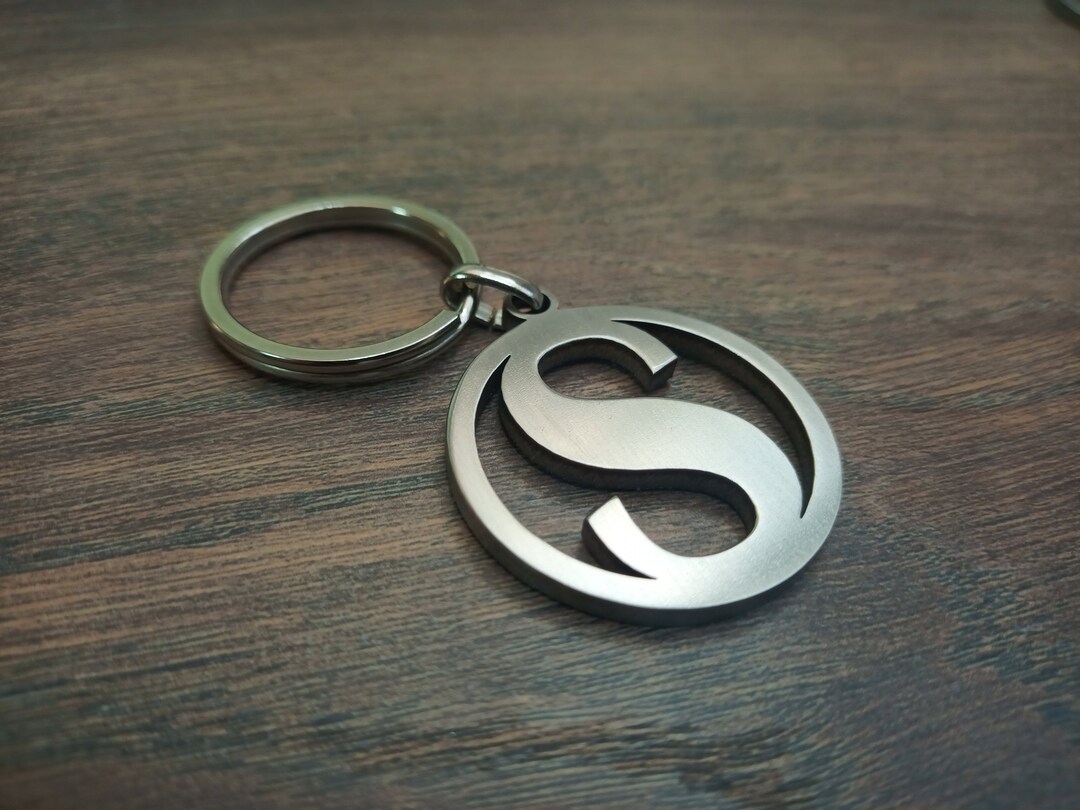 Personalized Stainless Steel Keychain With Custom Initial Symbol - Etsy