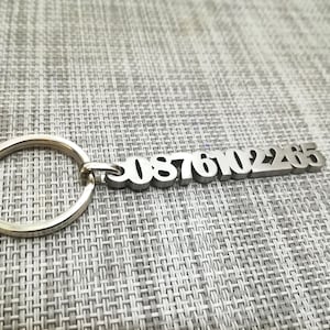 Number Keyring Stainless Steel Keychain, Custom If Found Keychain - Etsy