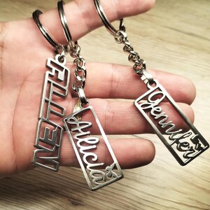 Personalized Name Keychain, Stainless Steel Custom Keyring - Etsy