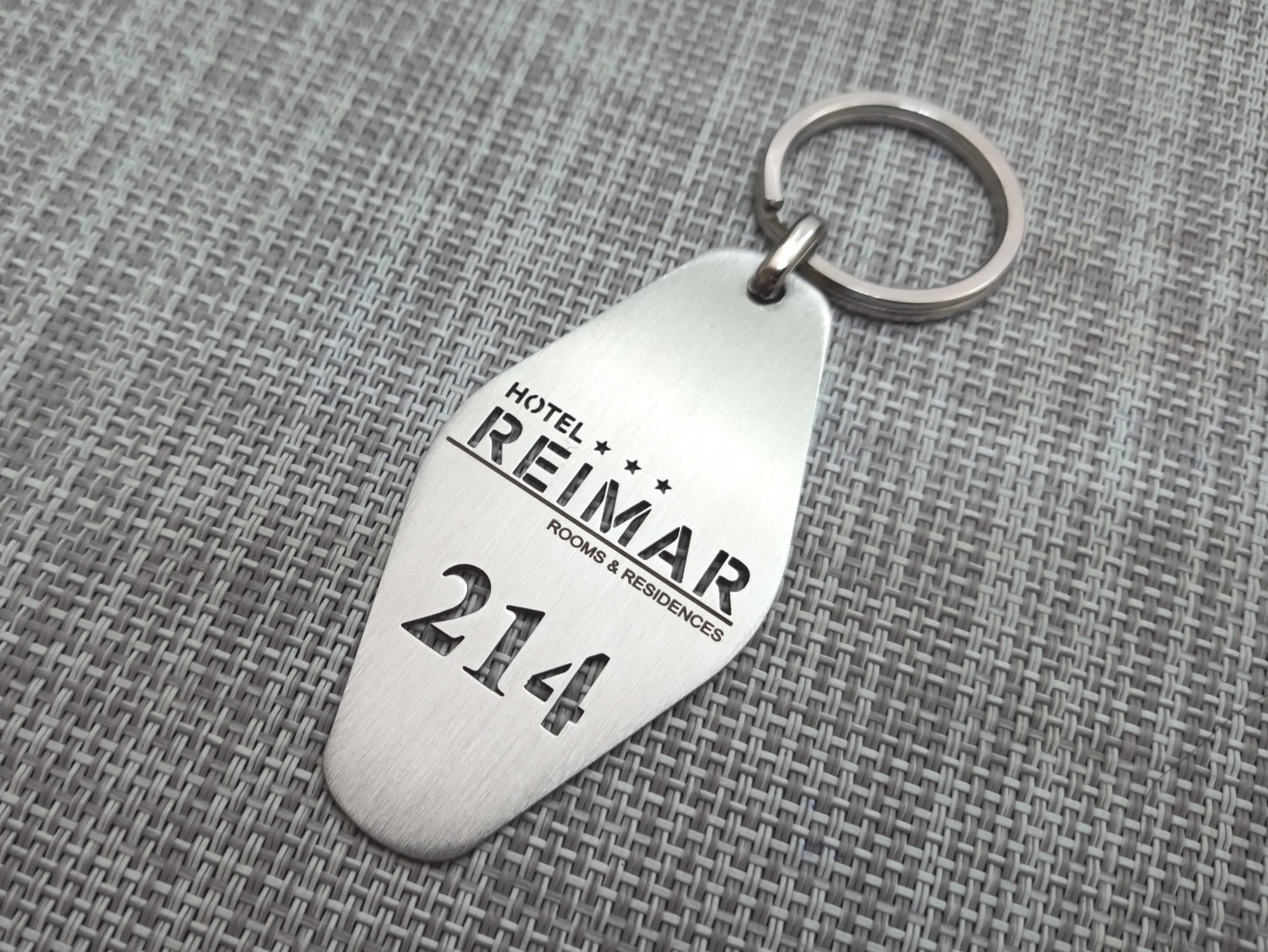 Personalized hotel Keychain Custom metal Hotel Keychain | Etsy