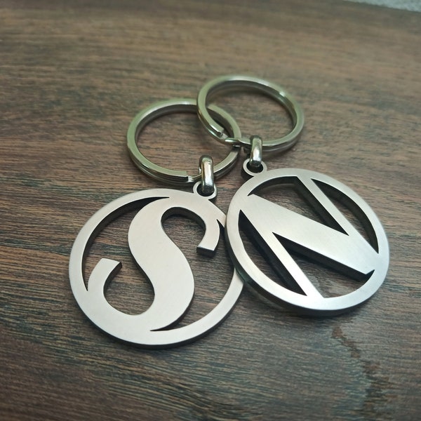 Initial Keychain - Etsy