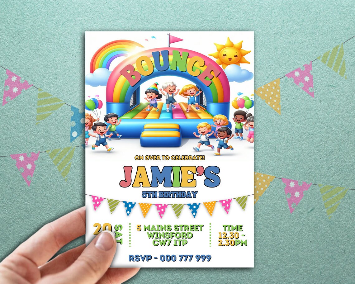 Bouncy Castle Birthday Invitation / Printable Kids Party Invite ...