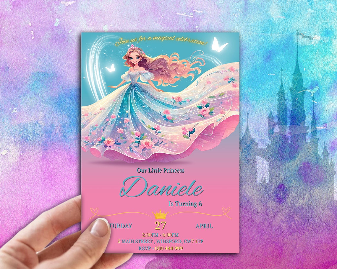 Princess Birthday Invitation / Printable Princess Birthday Girl Party ...