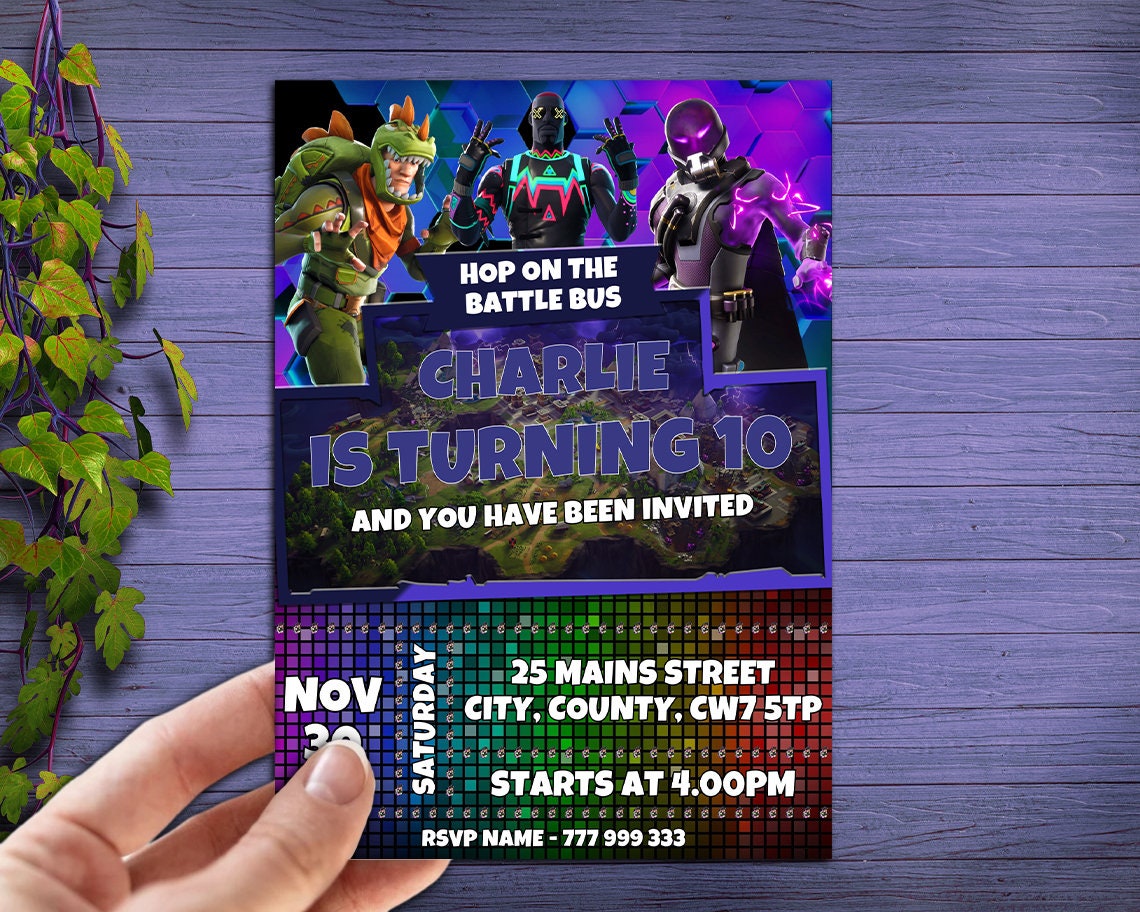 Shooter Game Birthday Invitation / Printable Gamer Party Invite ...