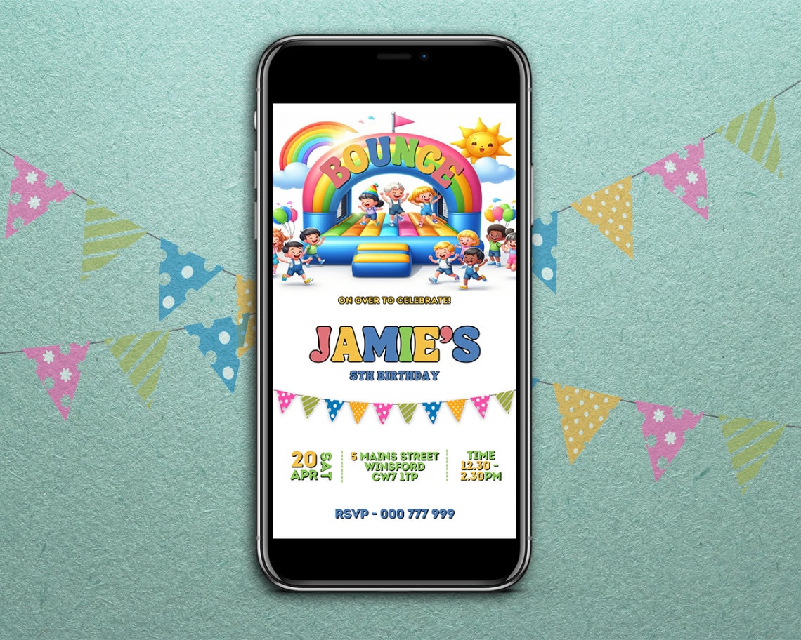 Bouncy Castle Birthday Invitation / Printable Kids Party Invite ...