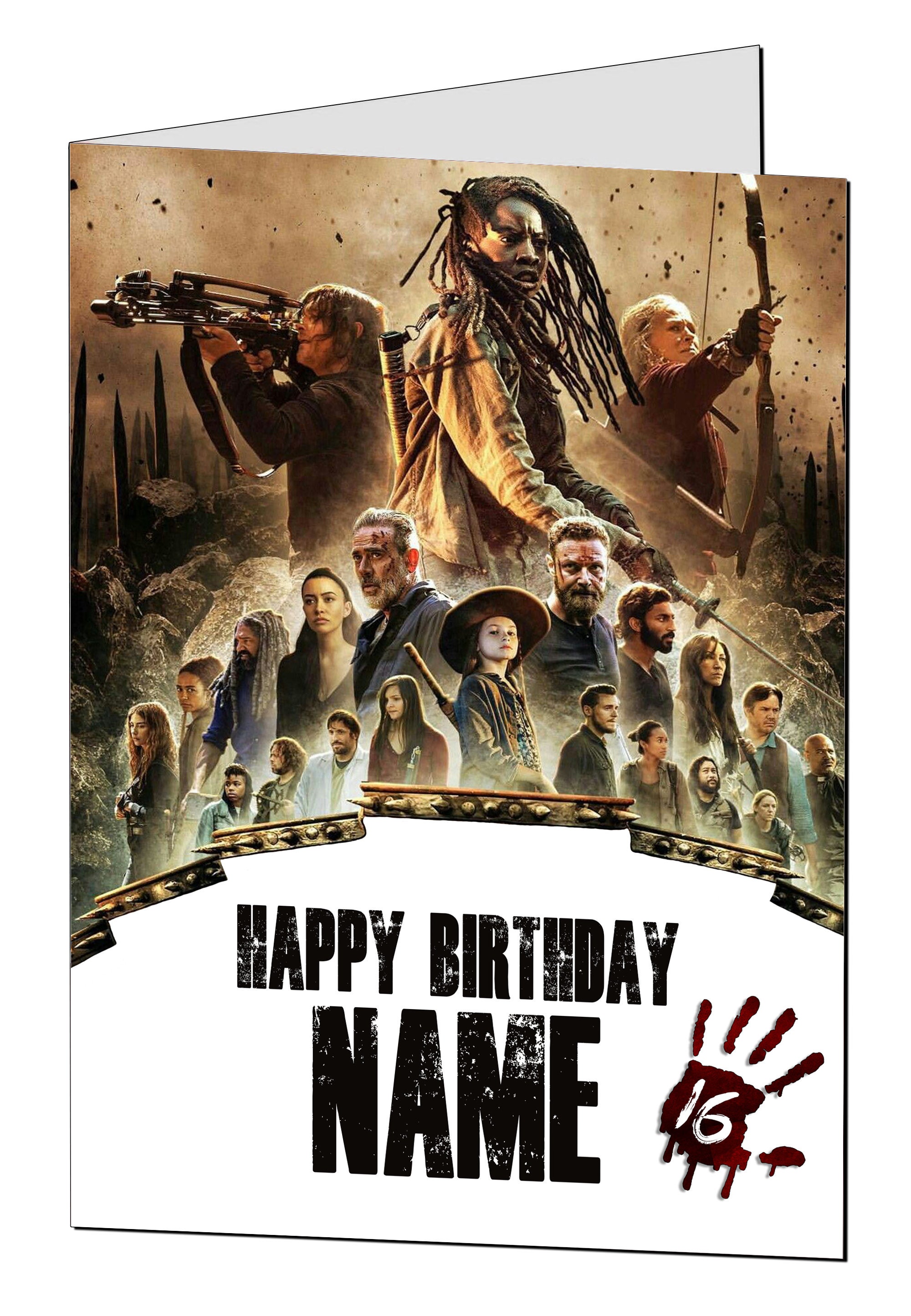 The Walking Dead Birthday Card / Personalised TWD Birthday Card ...