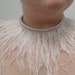 White Ostrich Feather Choker Necklace With Safety Chain, Bridal Fluffy ...