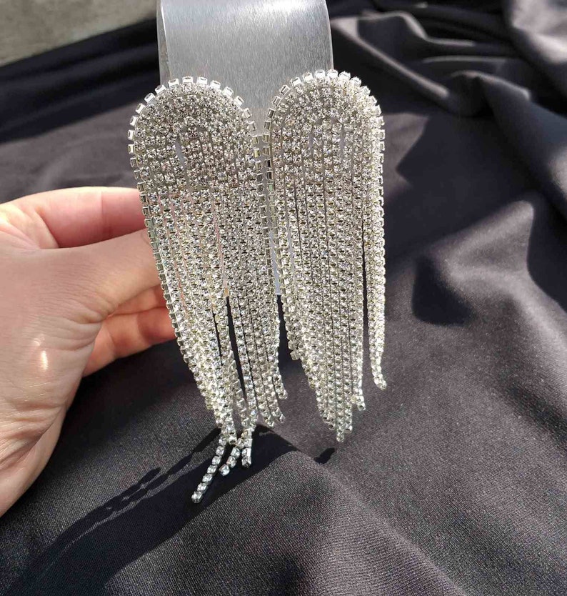 Earrings Waterfalls, Dangle Rhinestone Earrings, Dangle Crystal ...