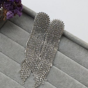 Earrings Waterfalls, Dangle Rhinestone Earrings, Dangle Crystal ...